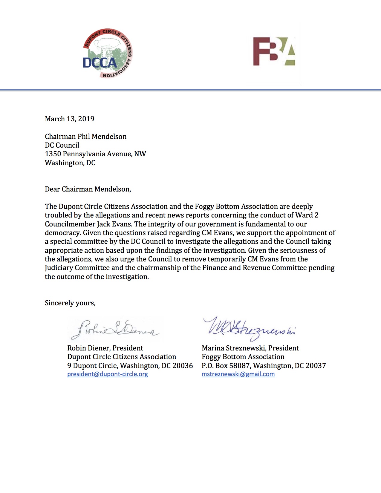 2 Ward Two Civics Join Call for DC Council to Investigate Jack Evans ...